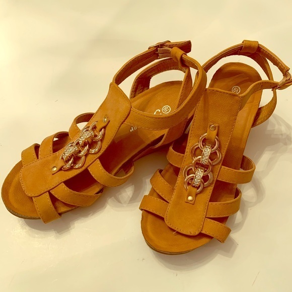 Shoes | Forever Shoes Tan Wedge Size 6 12 | Poshmark